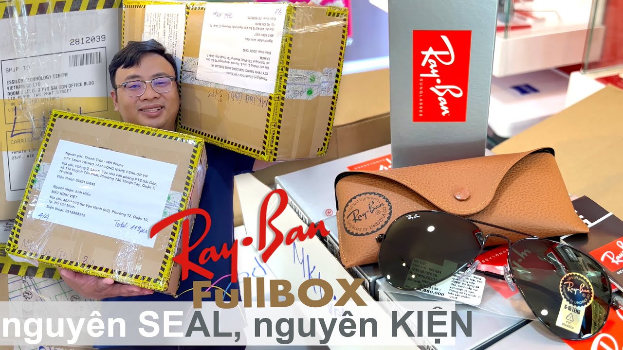 Đập hộp mắt kính Ray-Ban fullox mới nguyên seal 100% - YouTube