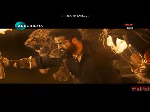 RRR Bheem entry Scene With Animals Before Interval Zee Cinema - YouTube