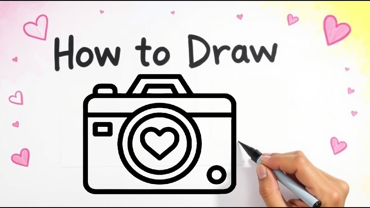 How To Draw A Cute Camera 📷 | Step By Step | Easy Drawing | 📷📷 - YouTube