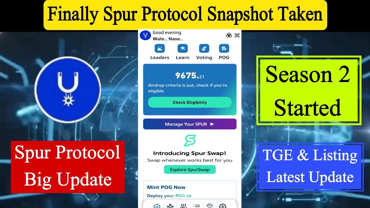 Finally Spur Protocol Snapshot Taken | Spur Protocol New Update | Spur ...