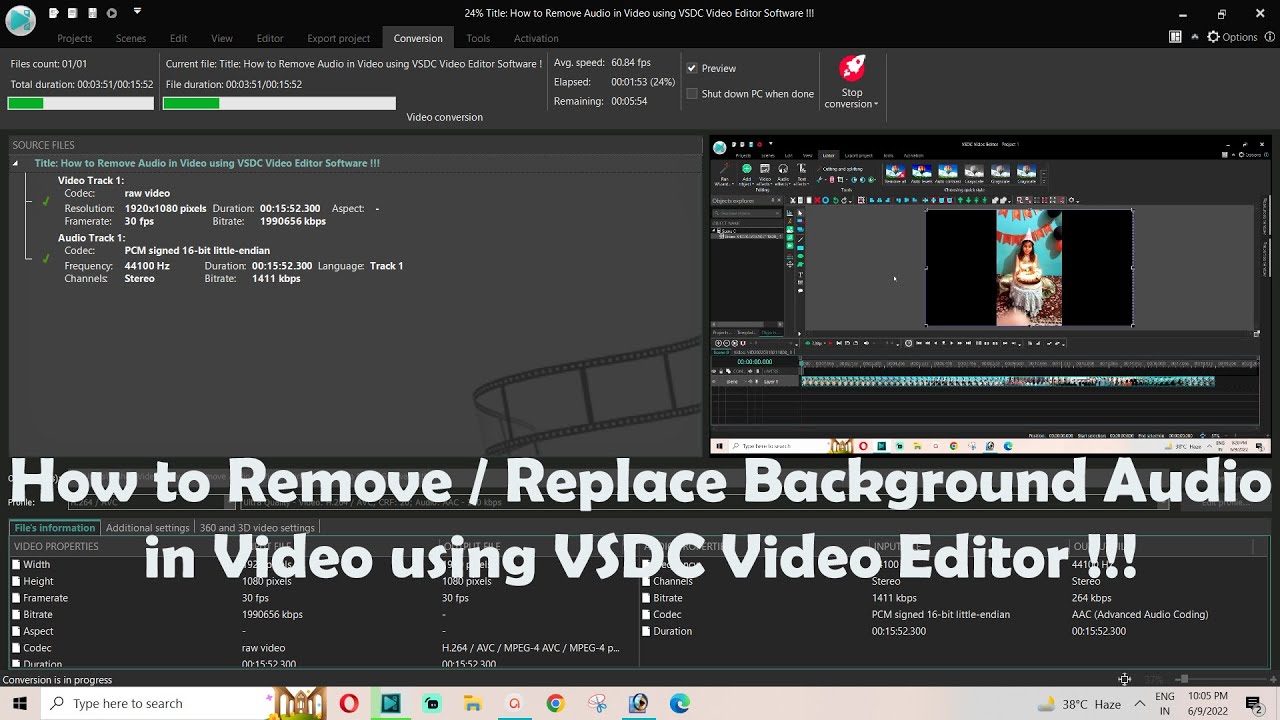 How to Remove / Replace Audio in Video using VSDC Video Editor Software ...