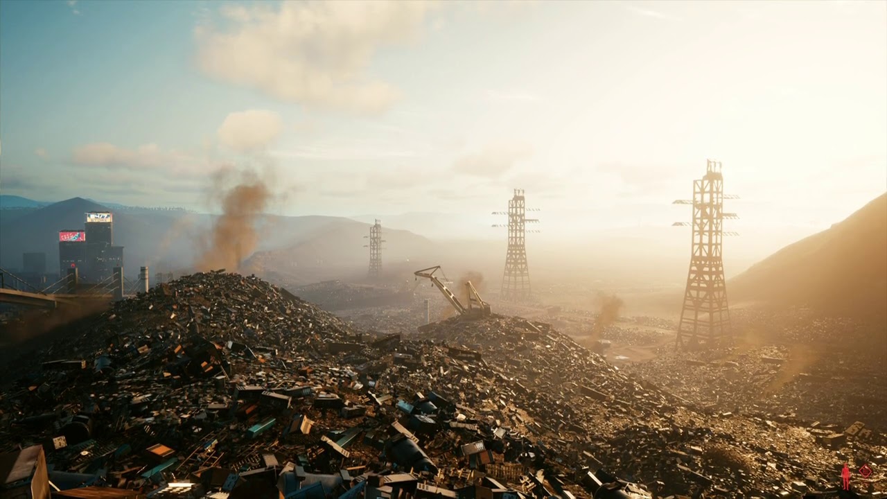 Cyberpunk 2077 - Garbage Dump Ambiance (wind, white noise, shifting ...