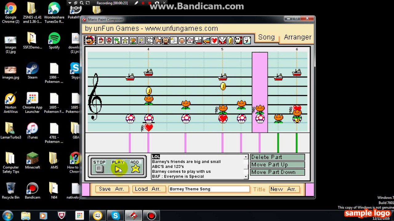 Barney & Friends Theme Song Mario Paint Edition - YouTube