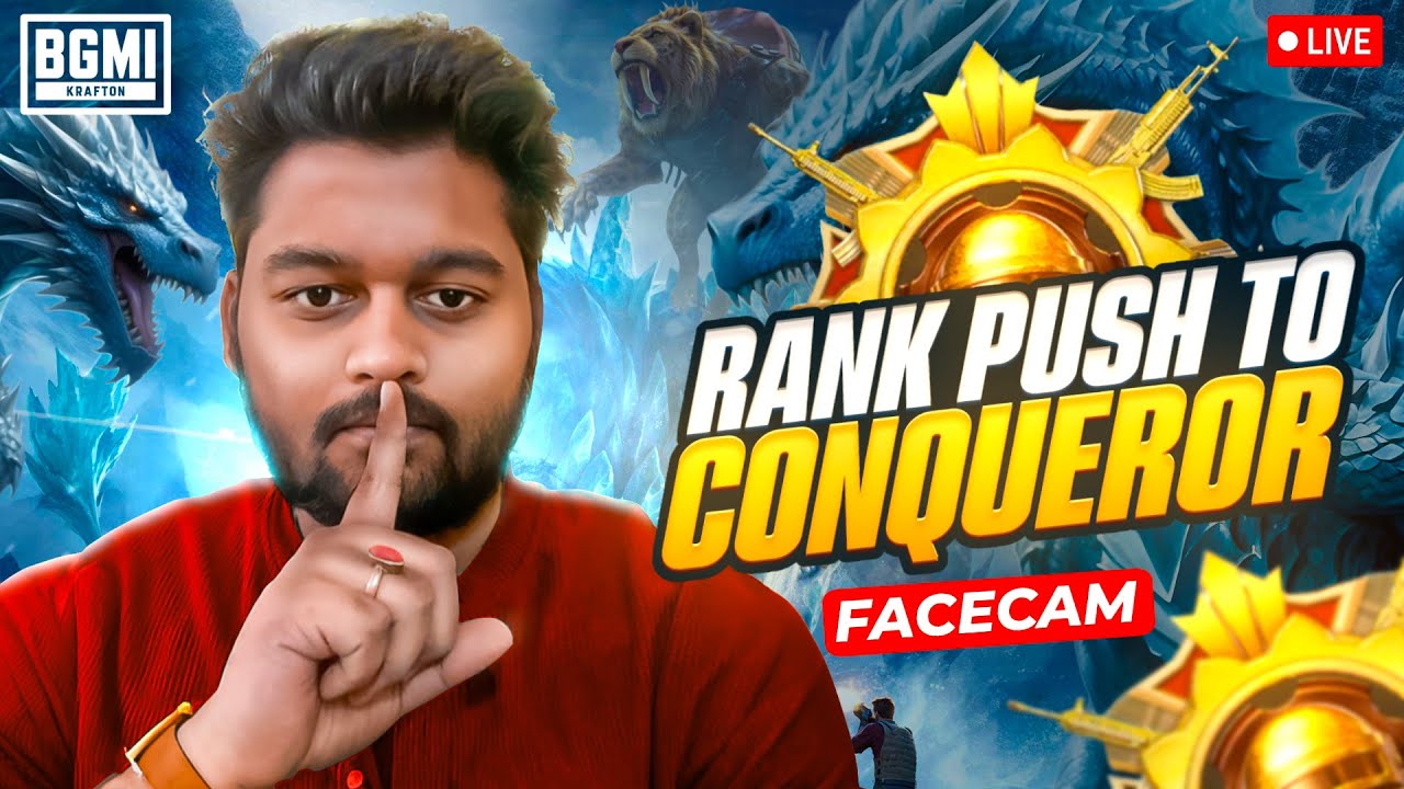 DAY 3 CONQUEROR RANK PUSH | RUSH GAMEPLAY | BGMI LIVE | FACECAM🔴|# ...