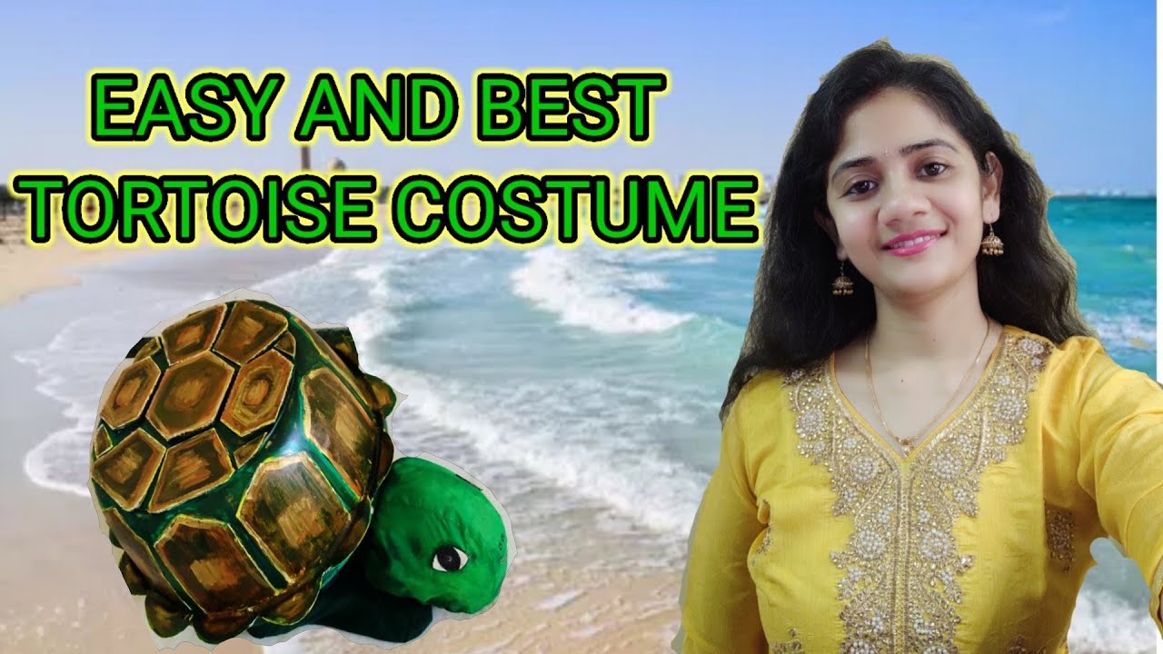 Stepwise process to make Tortoise fancy dress costume/ Easy homemade ...