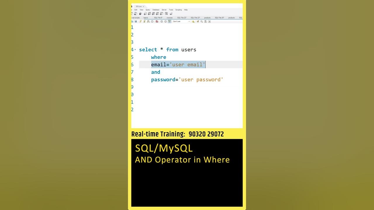 SQL Tutorial: AND Operator | MySQL Tutorial | Java Springboot | MERN stack, Web Development # ...