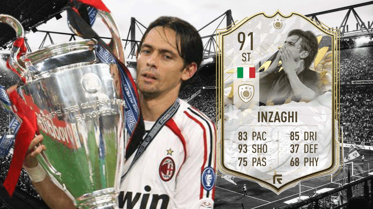 91 ICON MOMENTS INZAGHI PLAYER REVIEW! | FIFA 22 ULTIMATE TEAM - YouTube