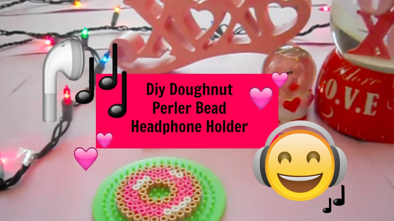DIY Valentines Day Gifts! - Perler Bead Doughnut Headphone Holder ...