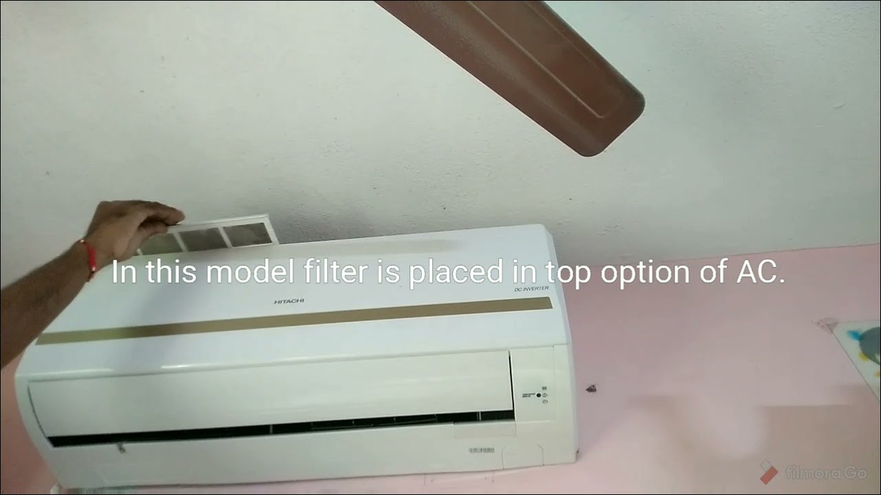 Hitachi 1 ton inverter AC filter cleaning/How to clear white light ...