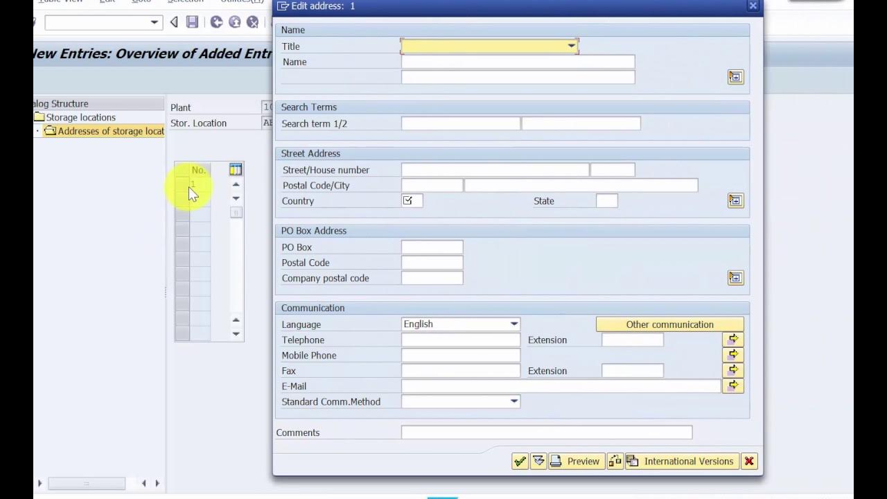 How to create an address for a Storage Location SAP MM - YouTube