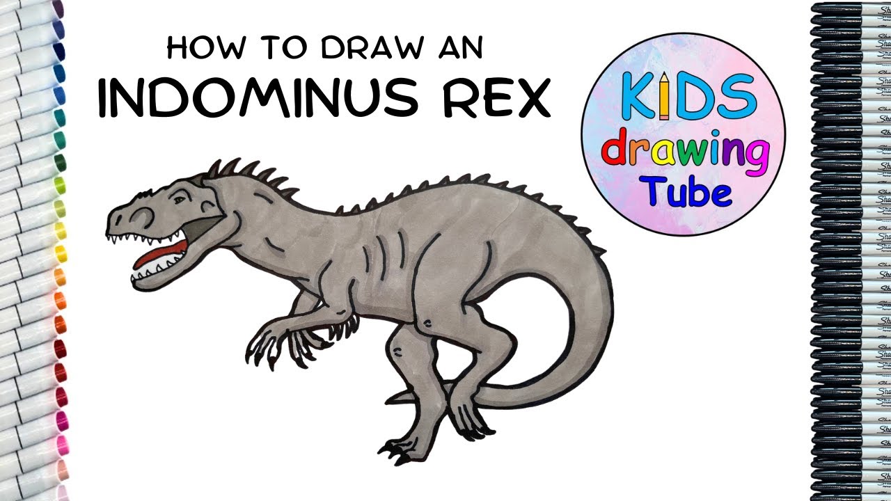 How to draw The Indominus Rex from Jurassic World | Dinosaur - YouTube