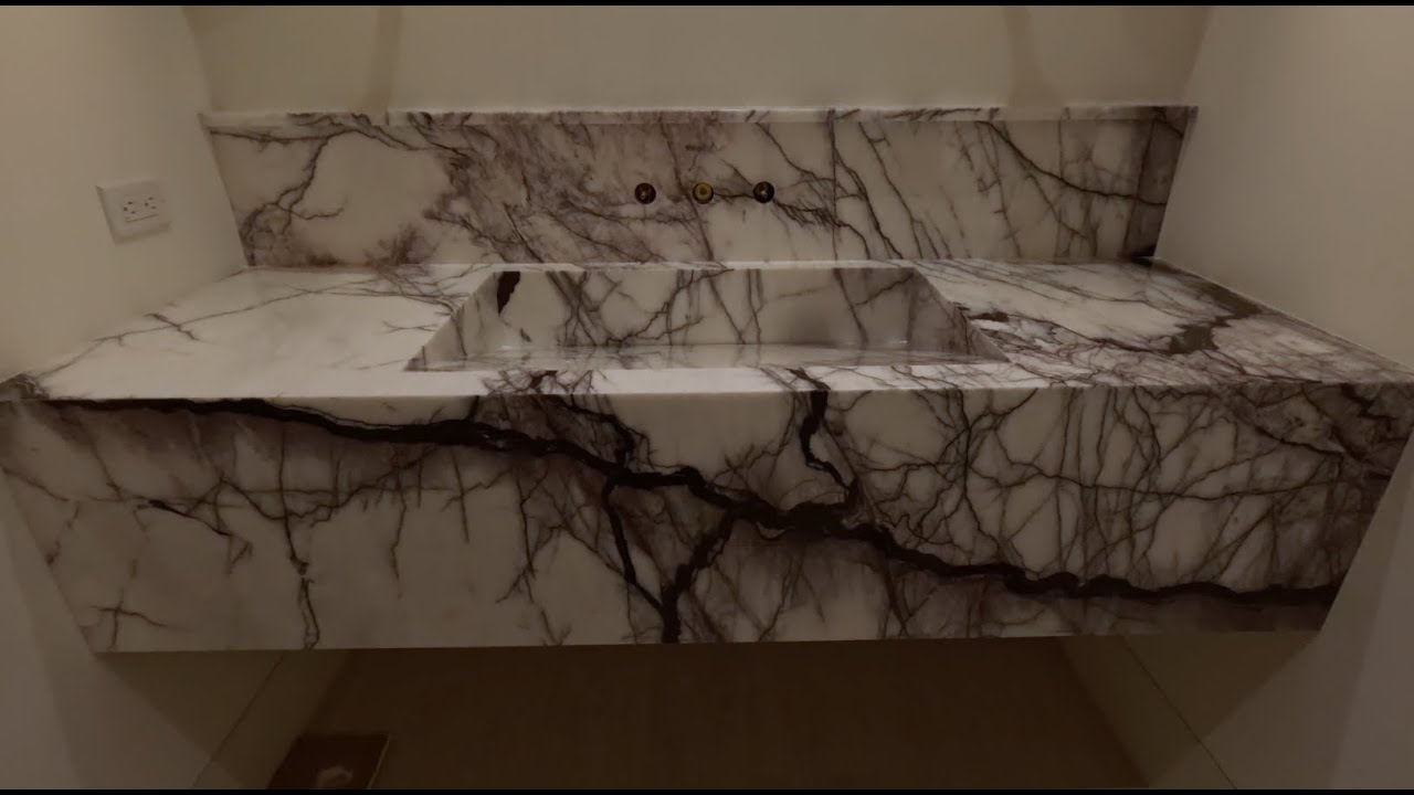 Custom Marble Vanity Install - YouTube