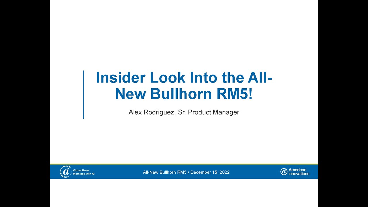 Virtual Brew 12/15/2022: An Insider Look into the NEW Bullhorn RM5 ...