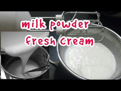 | How to make a fresh cream at home | milk powder fresh cream | Har ...