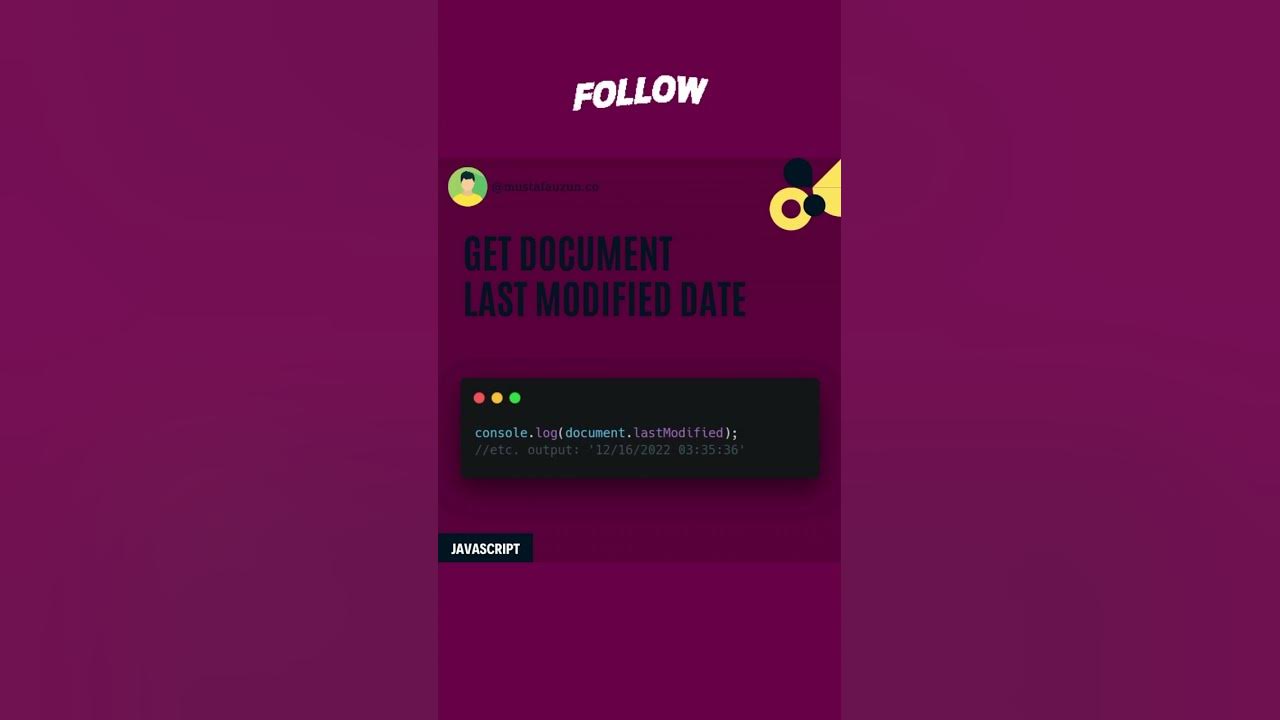 Javascript Get Document Last Modified Date Javascript Shorts Youtube 