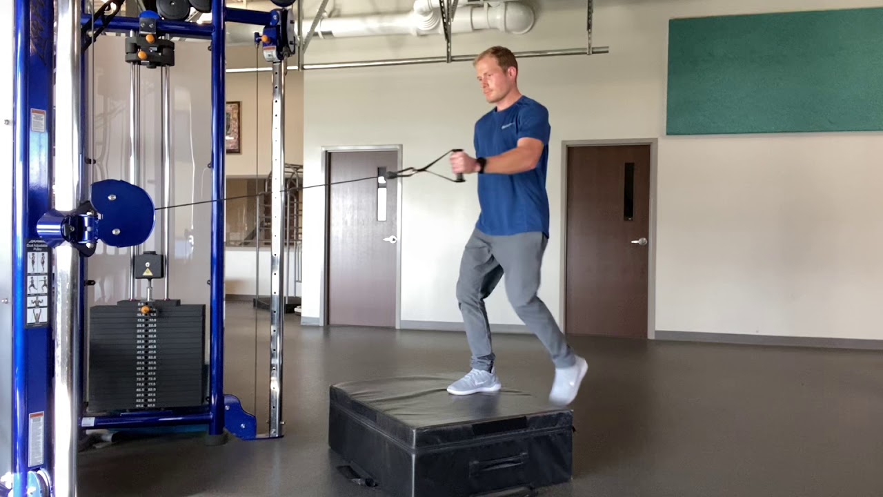 Cable Step Up to Single Arm Row - YouTube