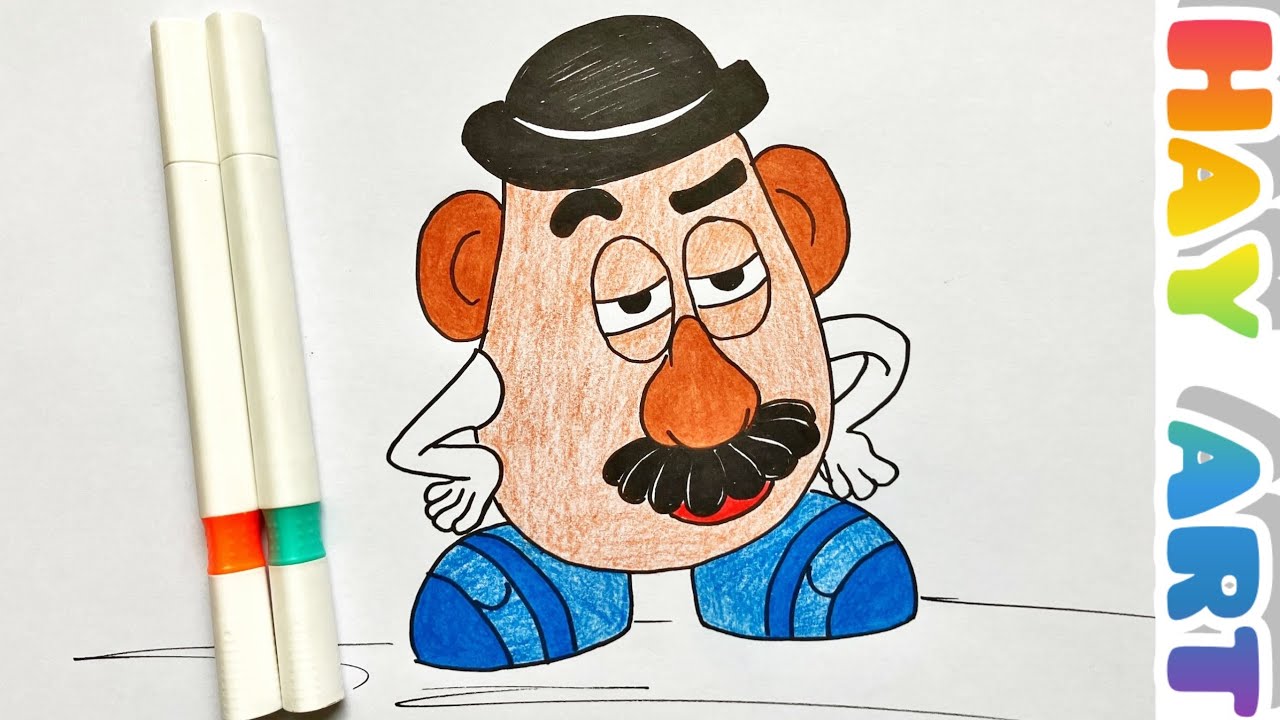 How to draw Mr Potato head from toy story and coloring 🎭🚂🚂🎭 - YouTube