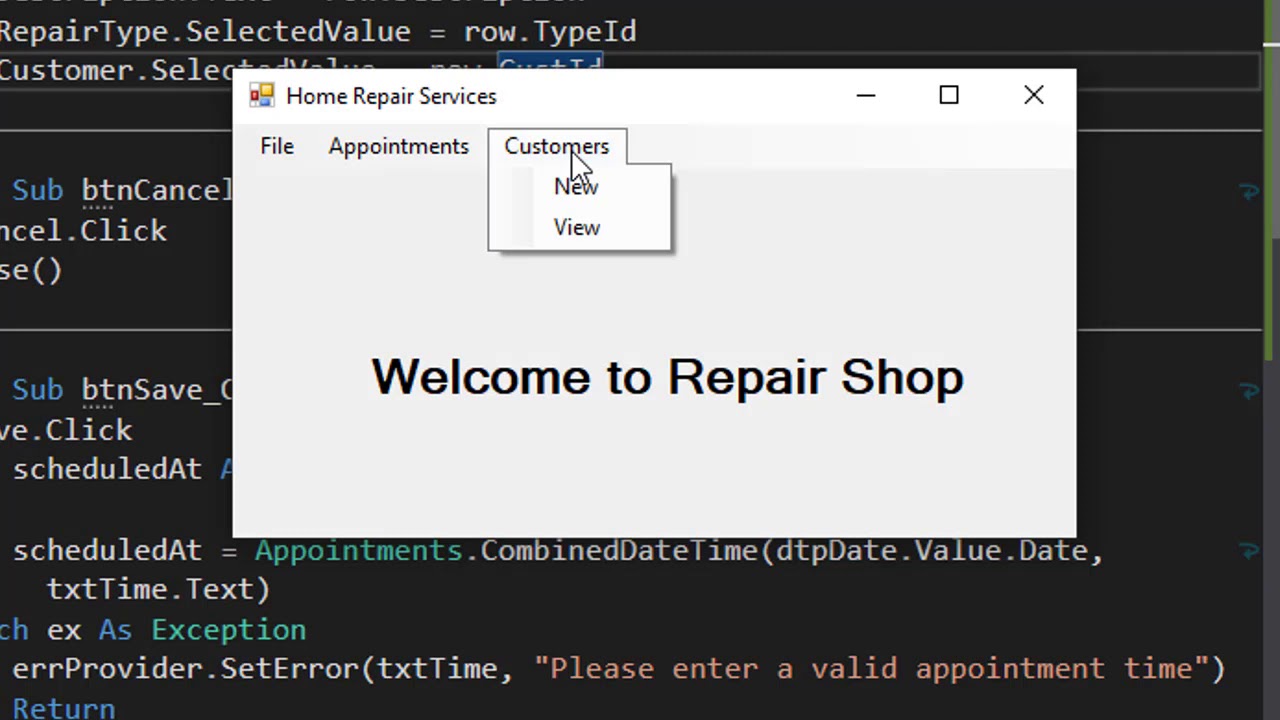 Vb .Net Intermediate Level: Repair Shop DB - Testing 33/33 - YouTube