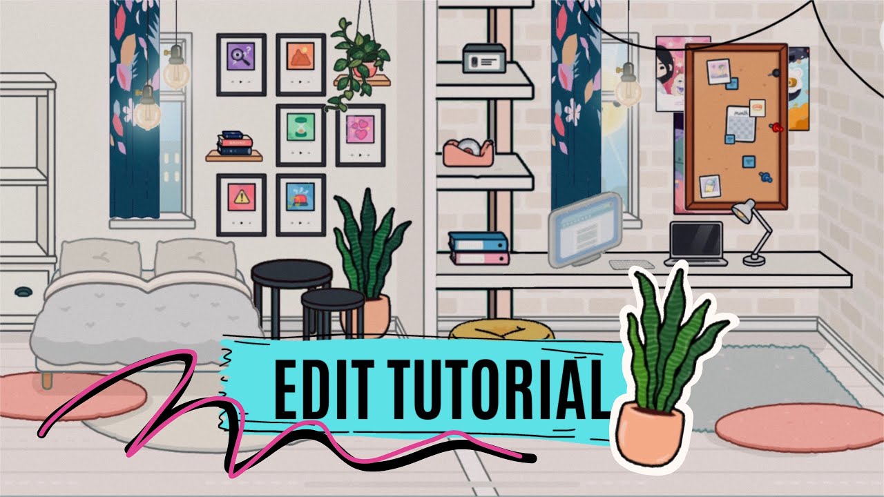 EDIT TUTORIAL Bedroom + office | You can make this! | Toca Life - YouTube