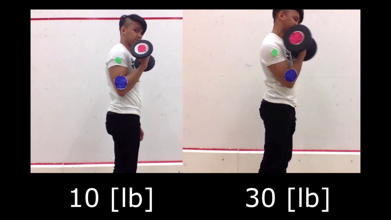 Curling 10 lbs vs 35 lbs - YouTube