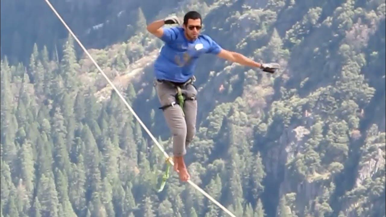Tightrope walker falls - 2013 Yosemite Falls Incident - YouTube
