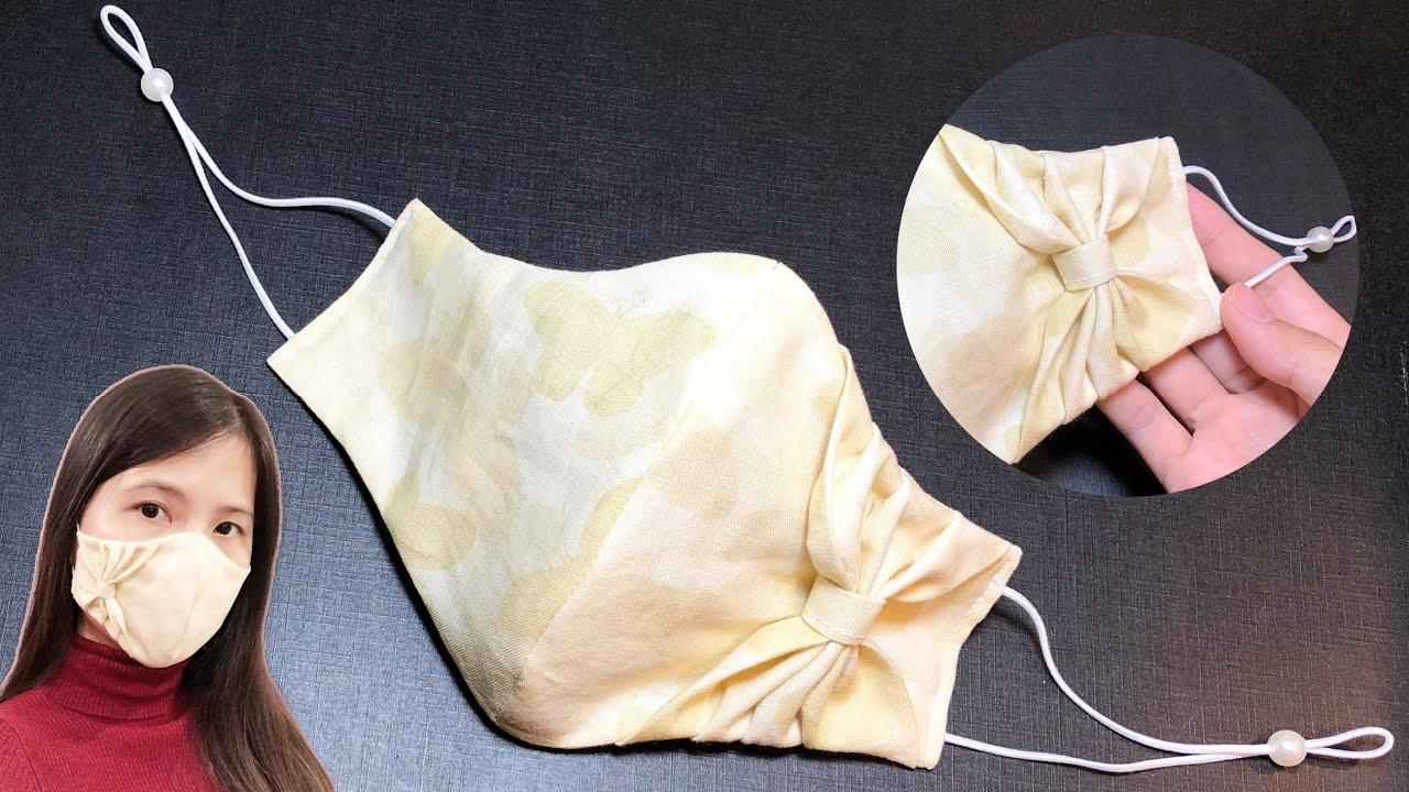 NEW MASK DESIGN - DIY BOW MASK | How to make a fabric face mask at home ...