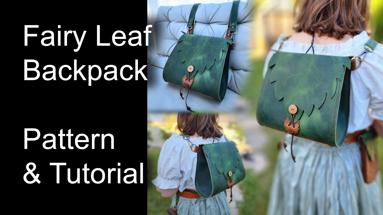 Craft your own Enchanted Fairy Leaf Leather Backpack - DIY PDF leather ...