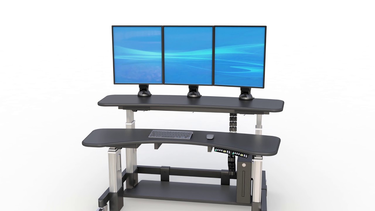 Bi-Level Uplift Surface Desk - YouTube