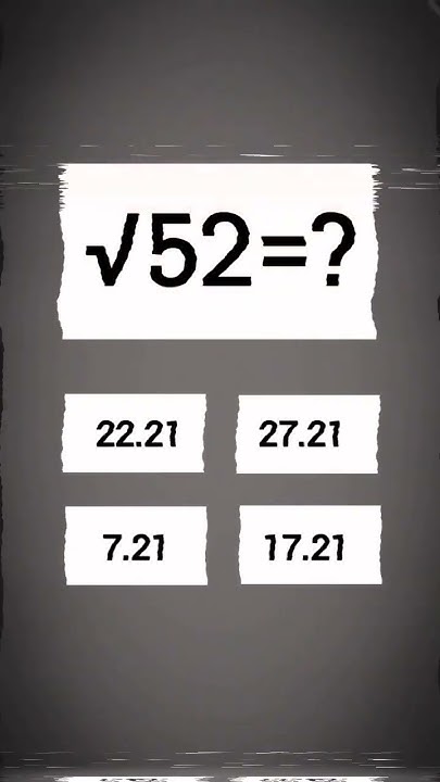How to solve √ 52? | What is √ 52 square root? #shorts - YouTube