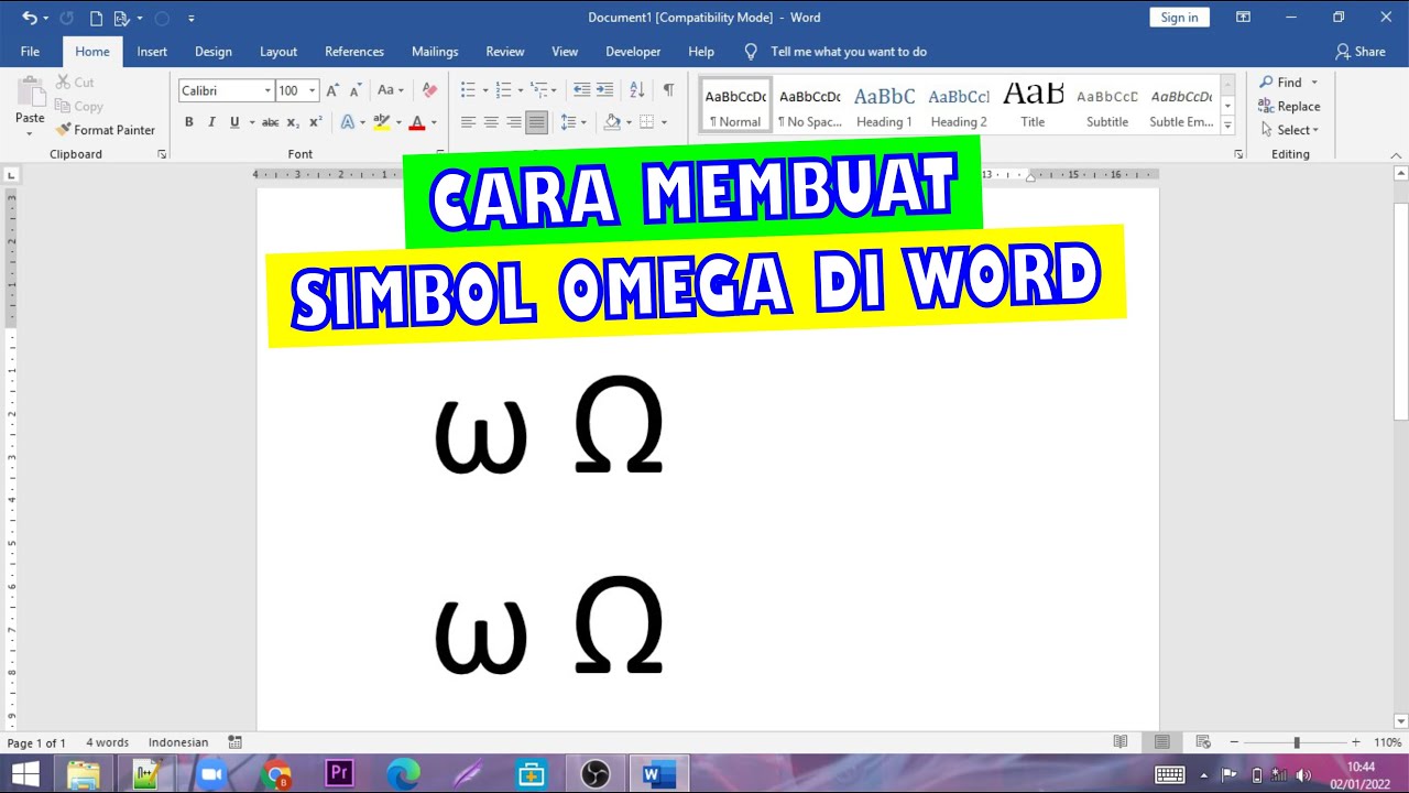 Cara Membuat/Memunculkan Simbol Omega di Microsoft Word - YouTube