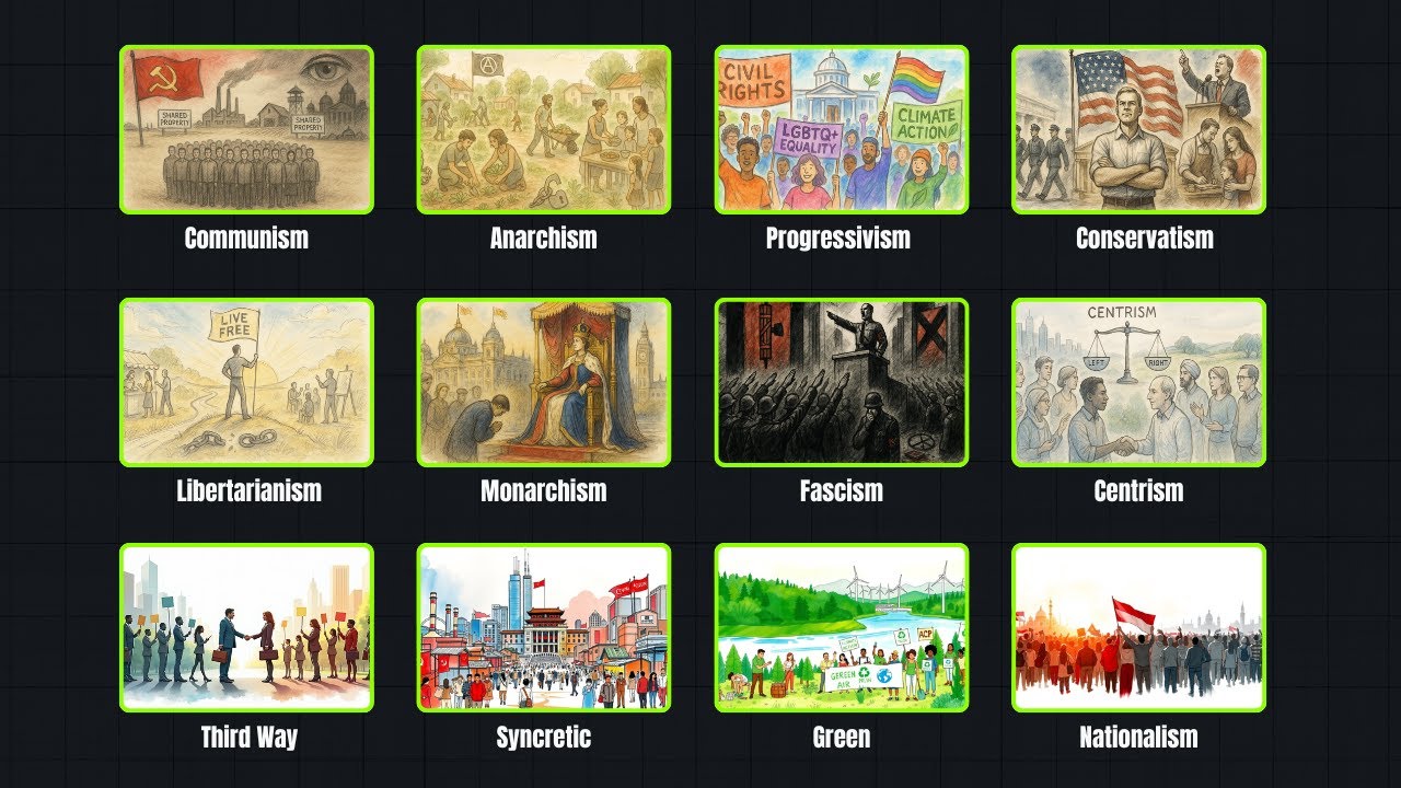 25 Political Ideologies Explained in 8 Minutes (From Left to Right ...