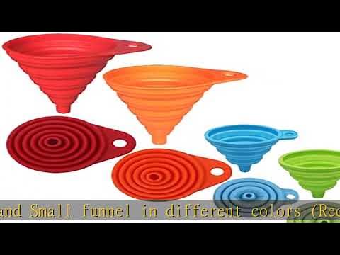 KongNai Kitchen Funnel Set 4 Pack, Small and Large, Kitchen Gadgets Accessories Foldable ...