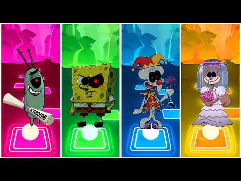 PLANKTON EXE VS SPONGEBOB EXE VS SQUIDWARD EXE VS SANDY EXE | TILES HOP
