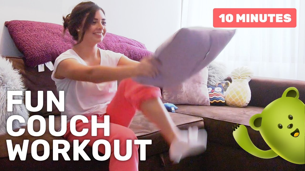 Fun, comfy couch workout for beginners | 10 minutes | Wakeout - YouTube