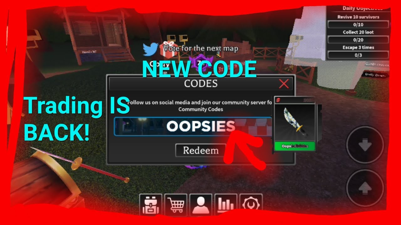 Doing a round of Survive the killer + New code & trading is back! ⭐️ - YouTube