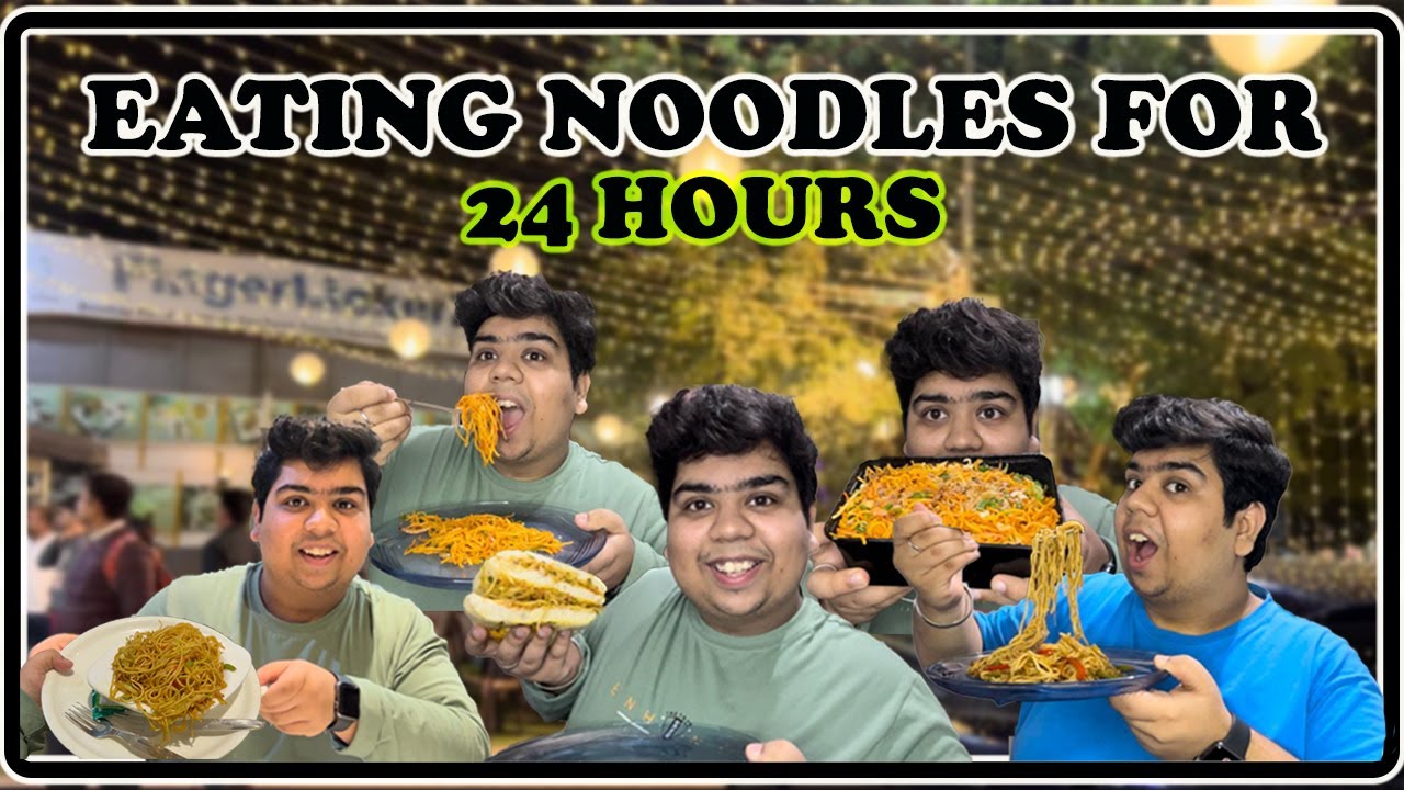 Eating only Noodles 🍜 For 24 Hours | The Foodie Sharma trending video ...