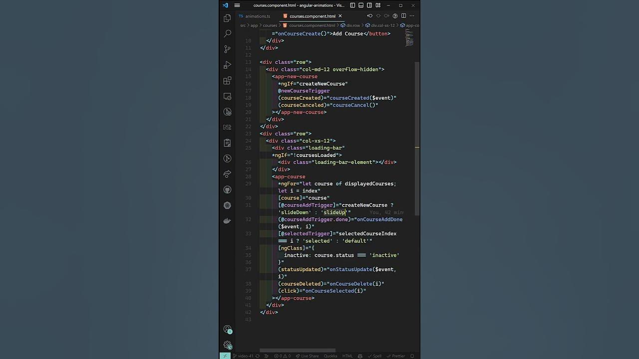 How To Animate The Courses Slide Up On Closing Add Course Form Angular Leelawebdev Angular16
