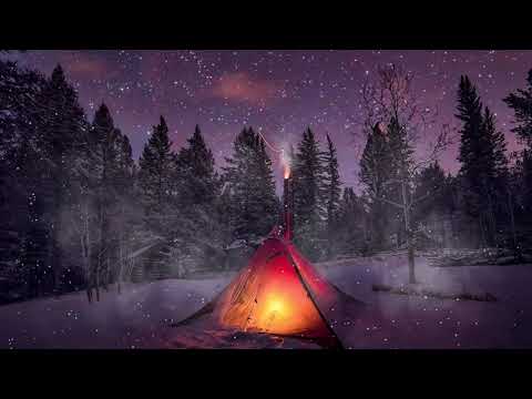 KAR FIRTINASINDA SICAK KAMP ÇADIRI KEYFİ ESEN RÜZGAR    [ hot tent camping in snowstorm ]