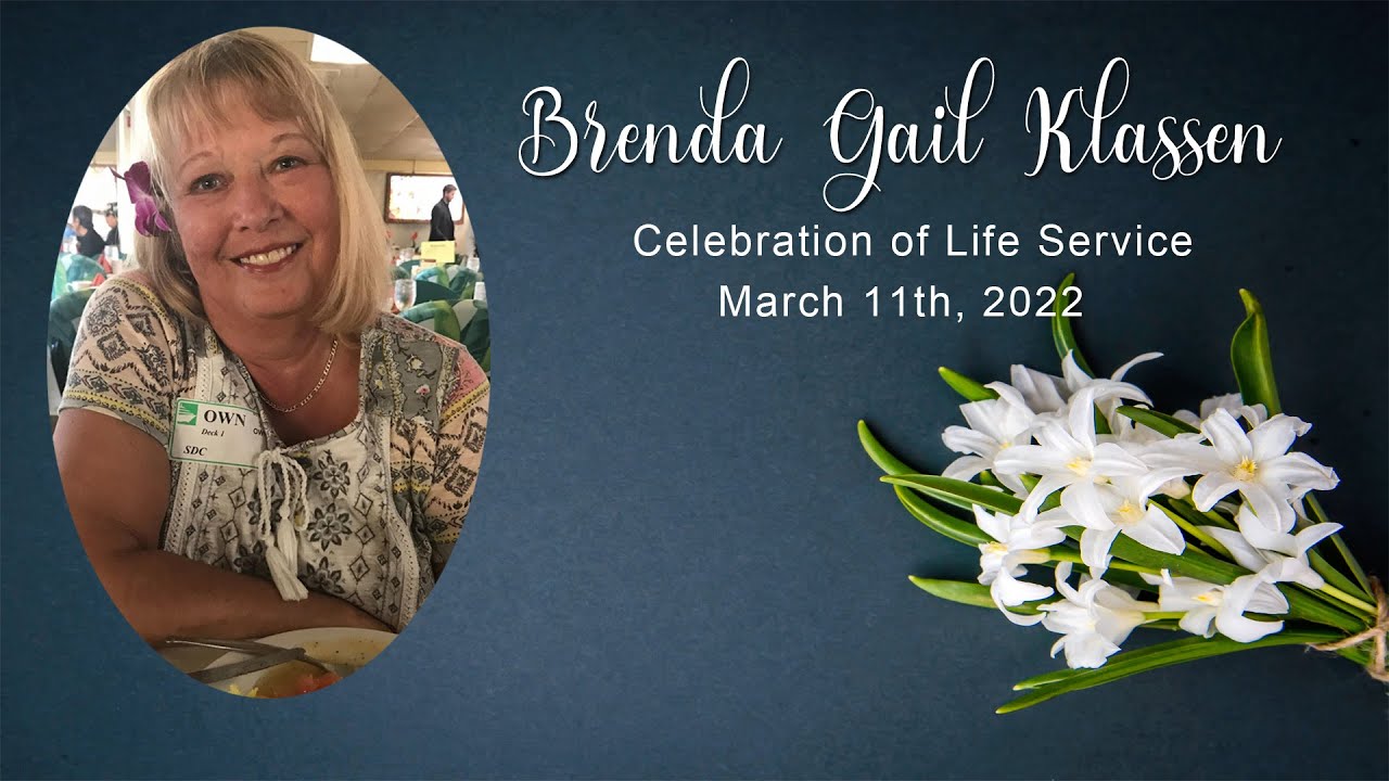 Brenda Klassen || Celebration of Life Service || Westgate Alliance ...