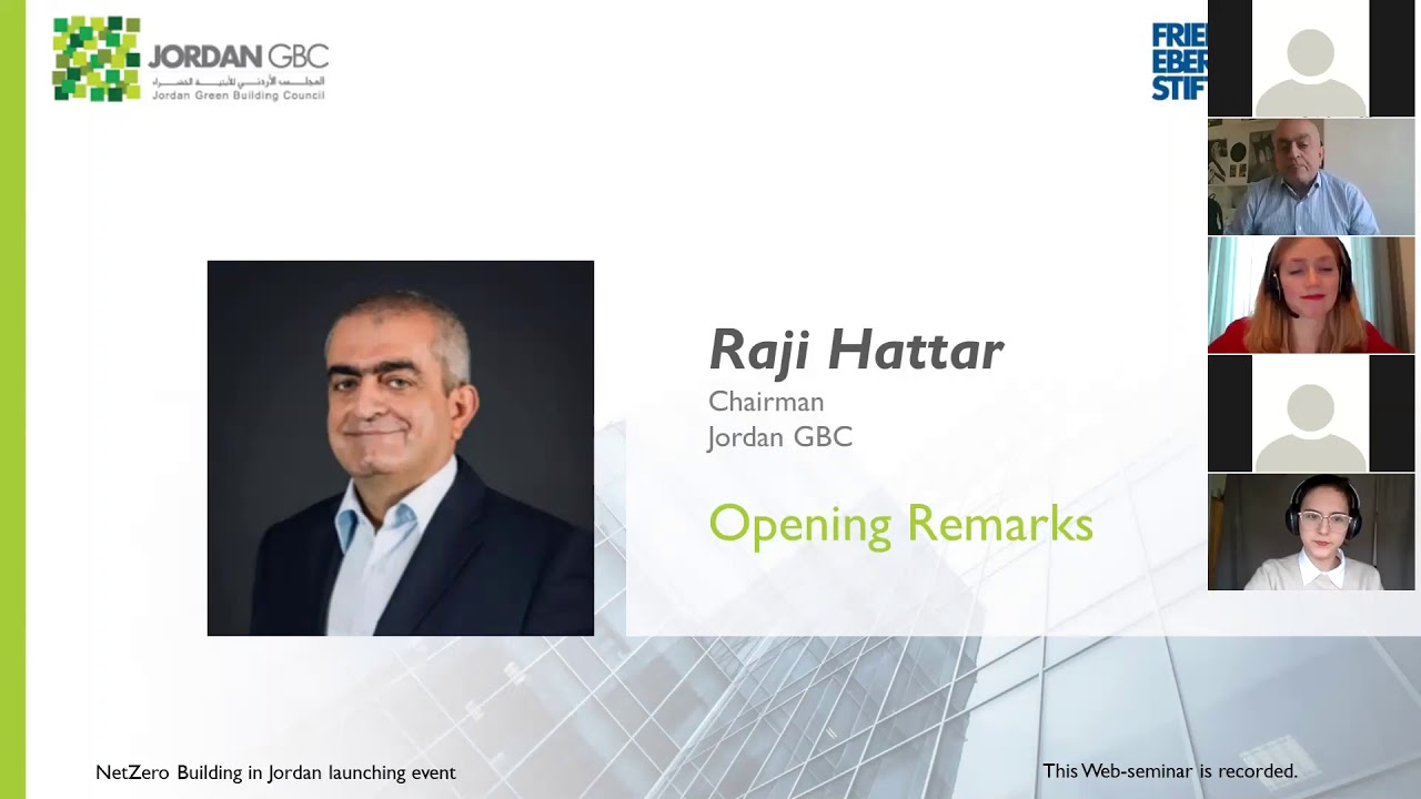 “NetZero Buildings in Jordan” Booklet Launch - Jordan GBC & FES - YouTube