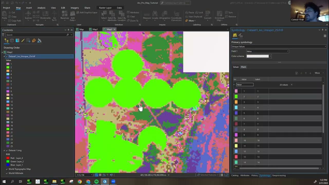 Isodata Unsupervised Classification and Reclassify Tutorial in ArcGIS Pro - YouTube