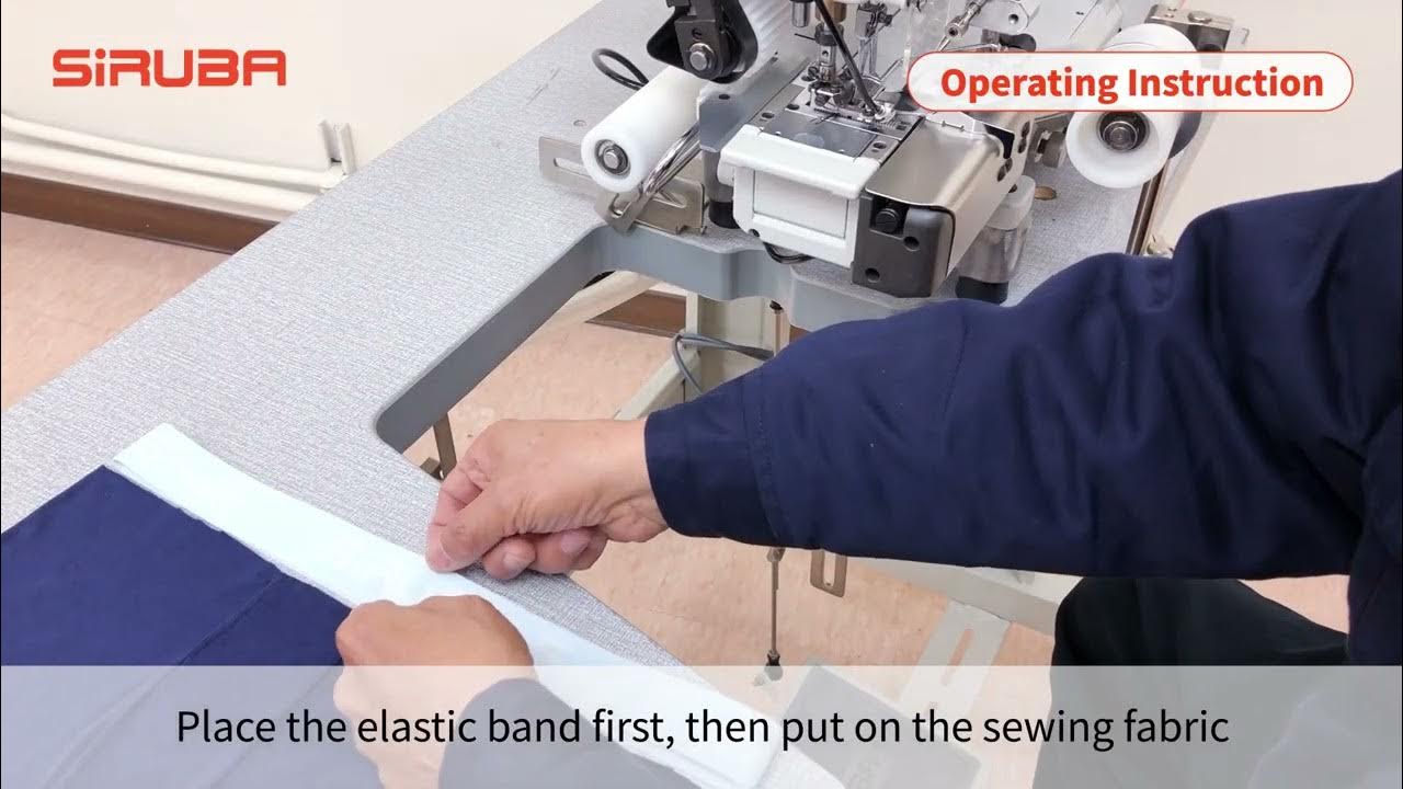 SiRUBA C007KP- W532 Tubular Jacquard Elastic Waistband Attaching Machine - YouTube