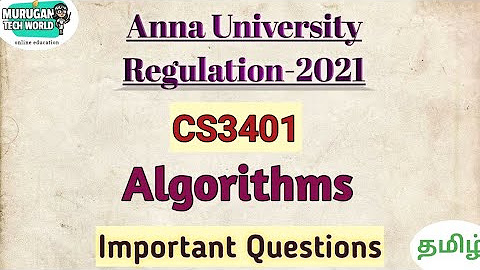 CS3401 Algorithms in tamil - YouTube