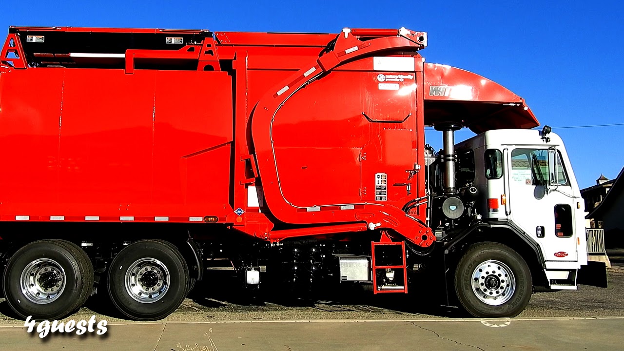 NEW Labrie Wittke Garbage Truck Front Loader - Peterbilt CNG - YouTube