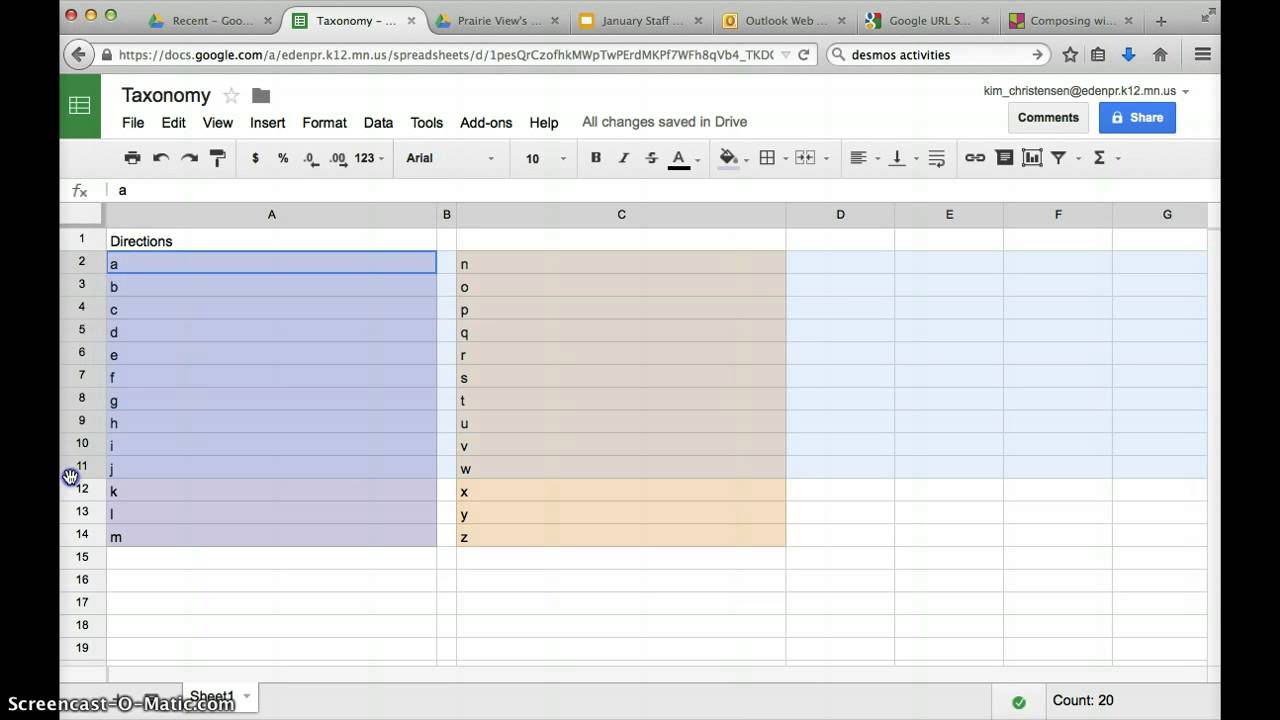 Taxonomy on Google Sheets - YouTube