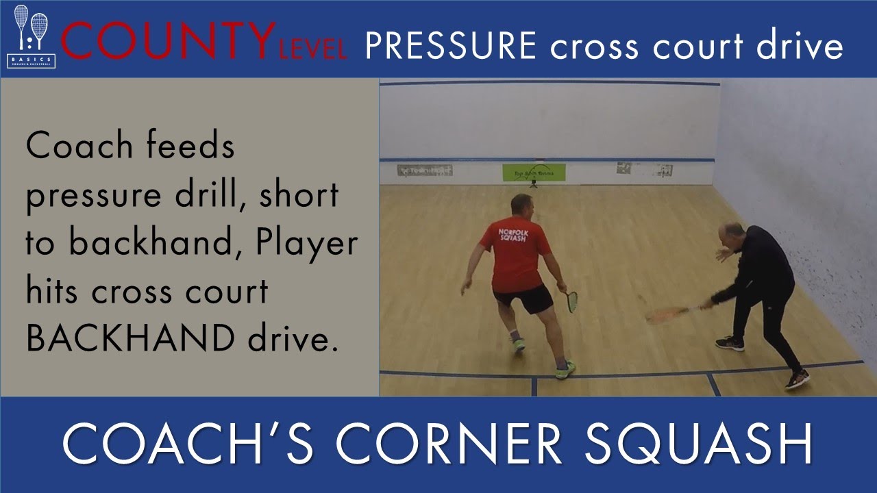 Squash coaching Advanced Pressure drill 1 Cross court drive - YouTube