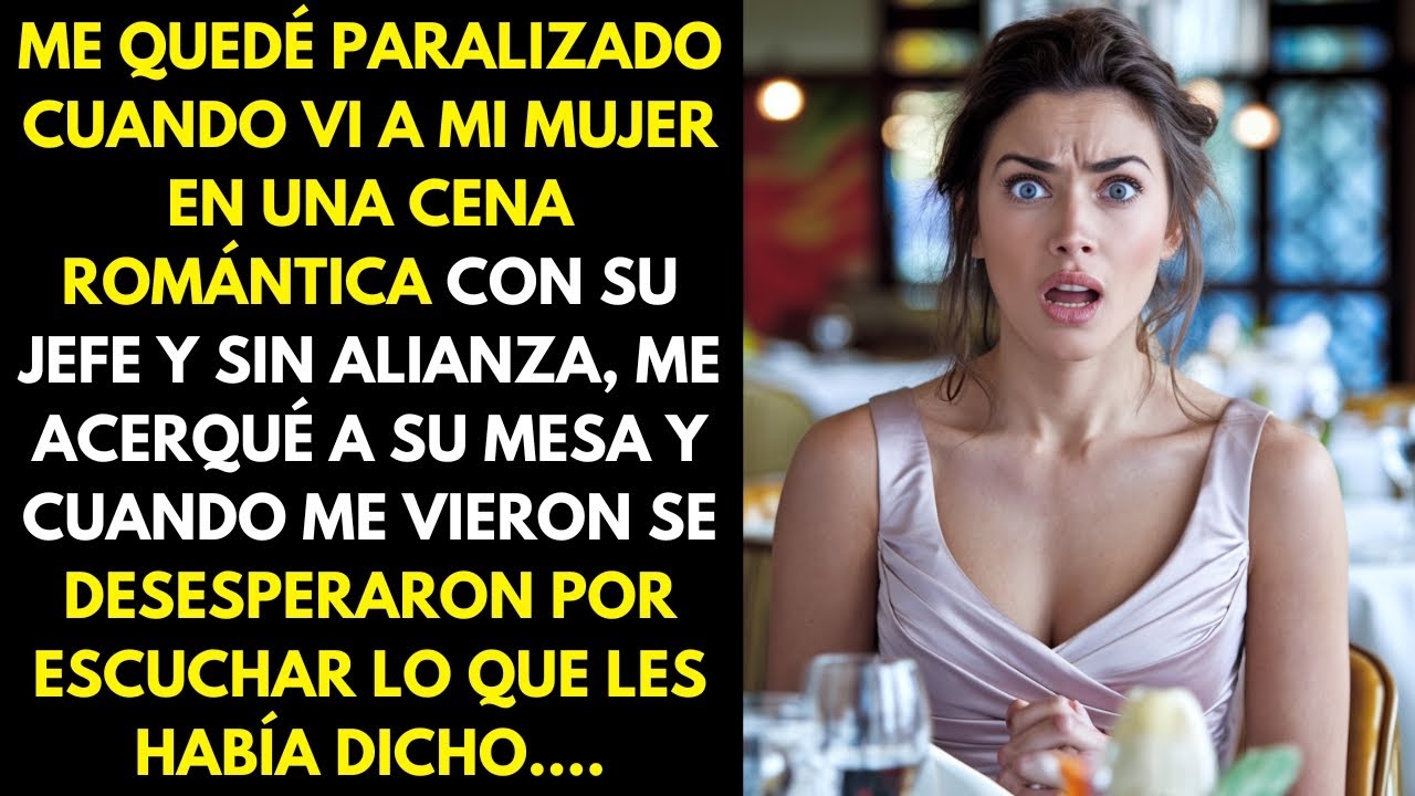 Me quedé helado cuando vi a mi esposa en una cena romántica con su jefe ...