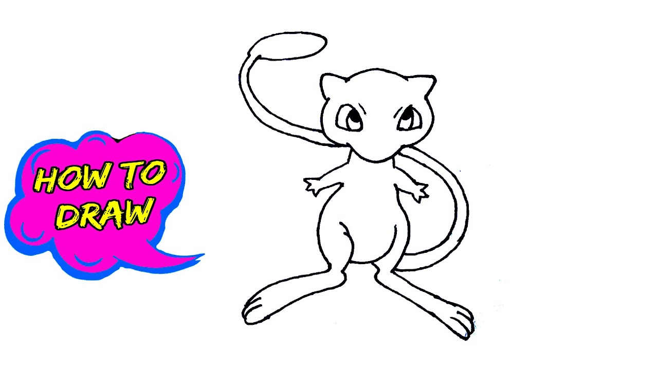How to Draw Mew step by step | Drawing Pokemon Mew - YouTube