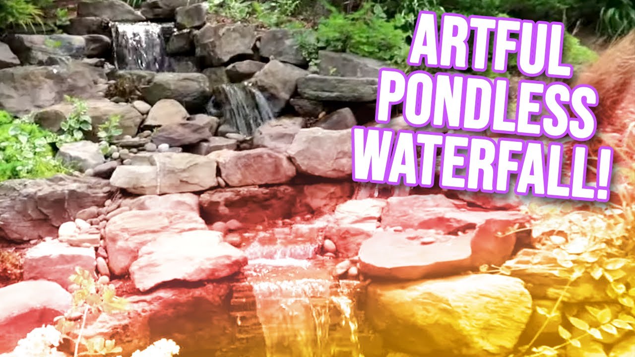 Truly Unique *HILLSIDE WATERFALL* in Artist's Yard - YouTube