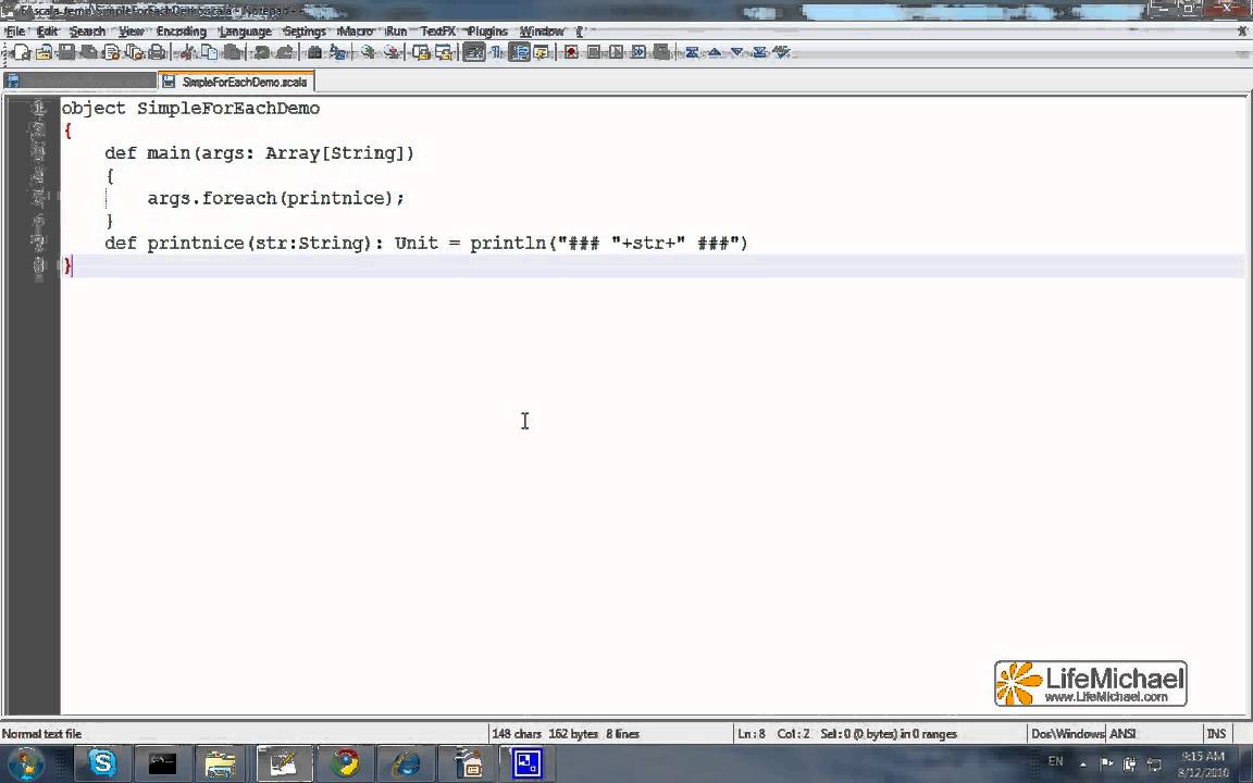 Simple foreach Loop in Scala - YouTube